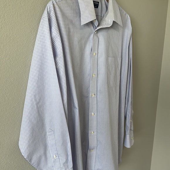 Stafford | Shirts | Stafford Essentials The Everyday Shirt Button Down Purple Plaid Neck 75 ...